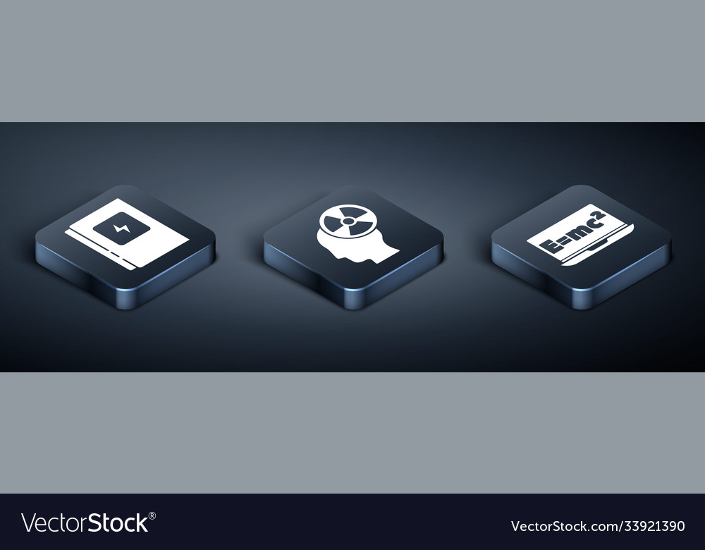 Set isometric electrical panel equation solution Vector Image