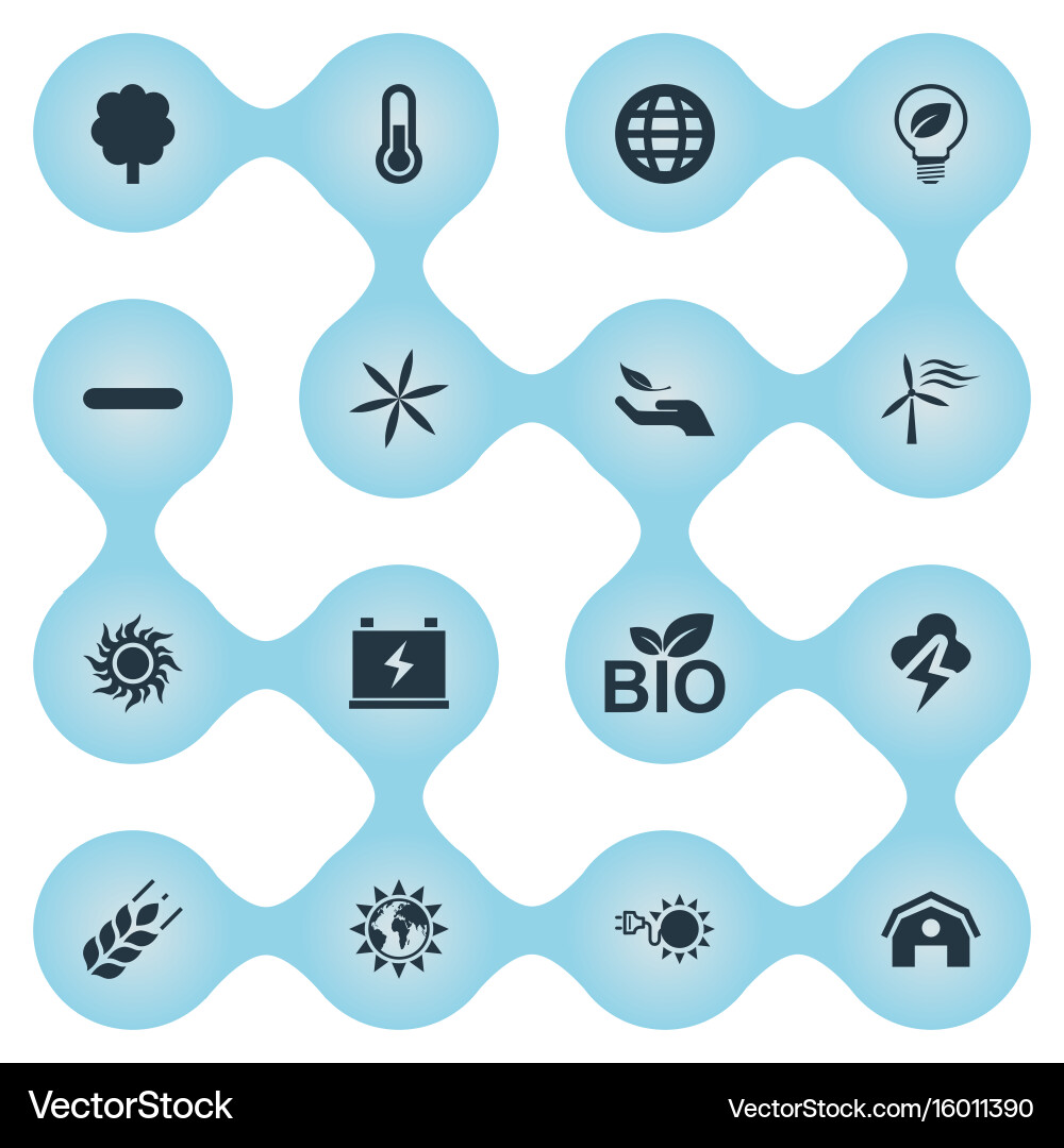 Set of simple power icons elements floret Vector Image