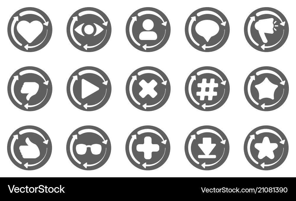 Set of update icon for social network Royalty Free Vector