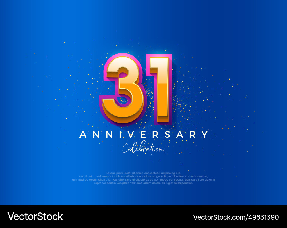 Simple and modern design for the 31st anniversary Vector Image