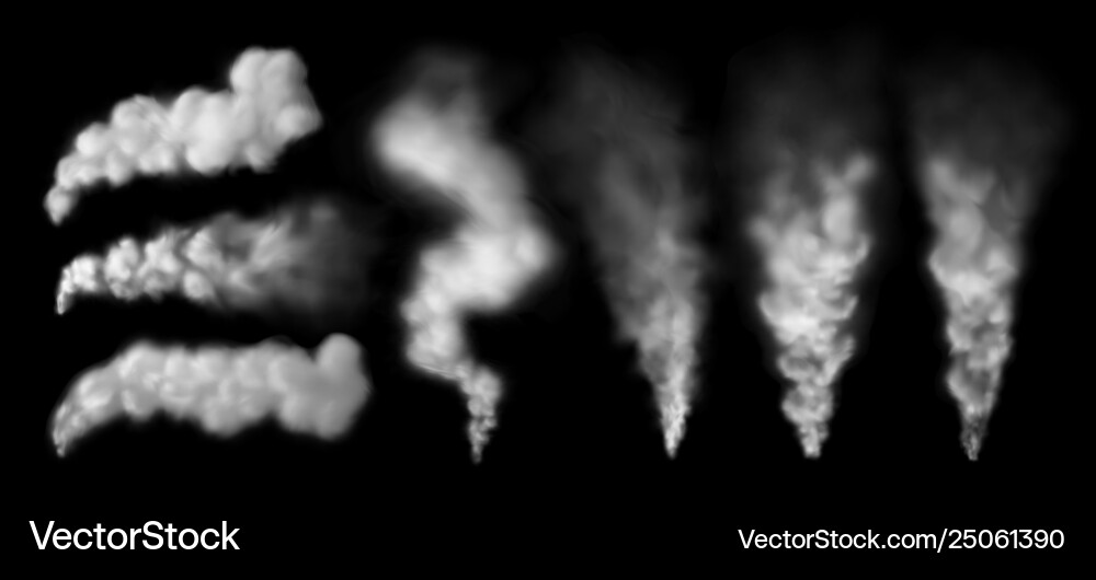 Smoking steam smoke puff from chimney steaming Vector Image