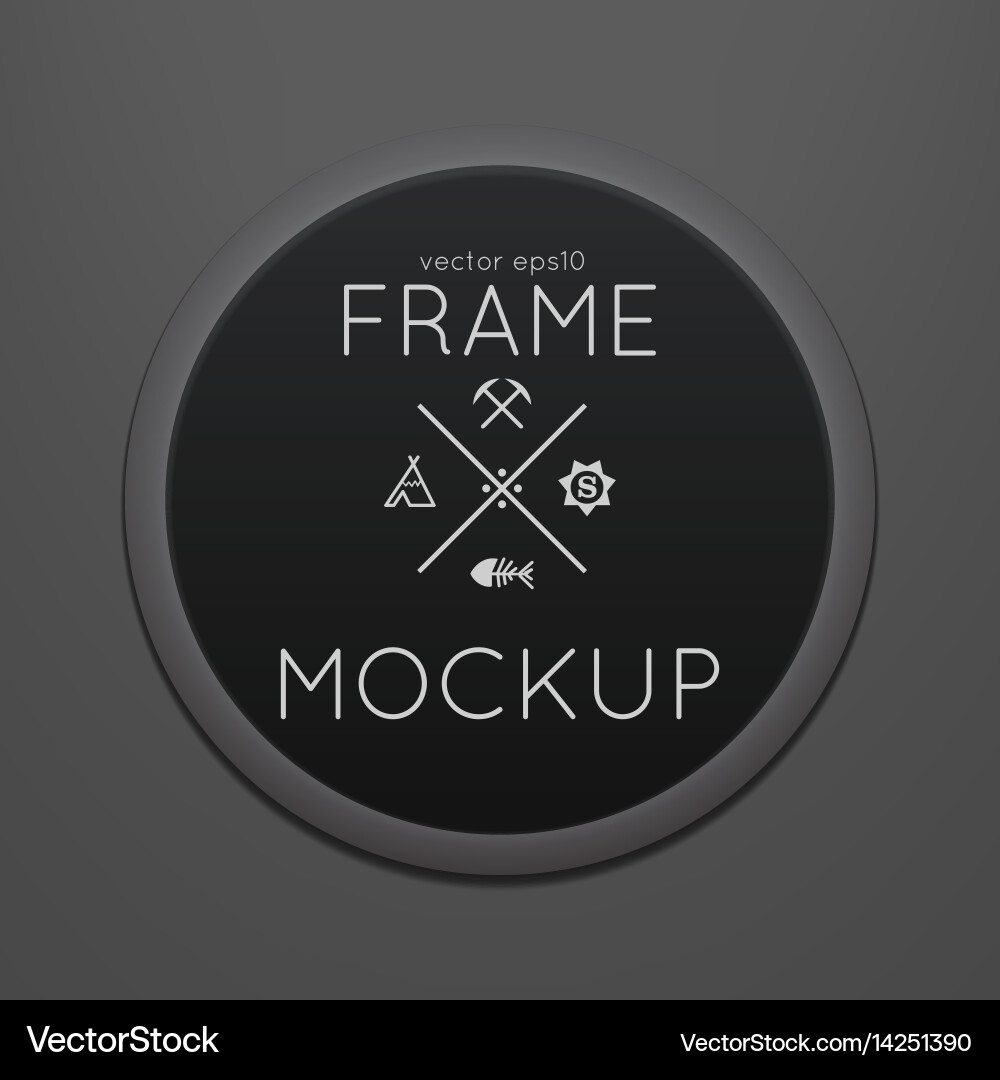 Template of round frame with poster Royalty Free Vector