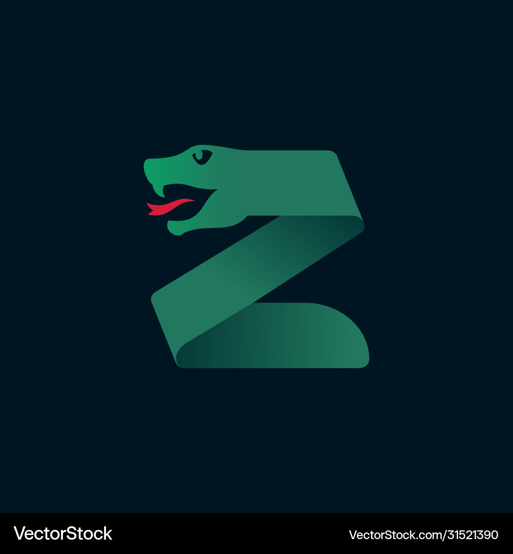 Z letter logo with snake head silhouette Vector Image