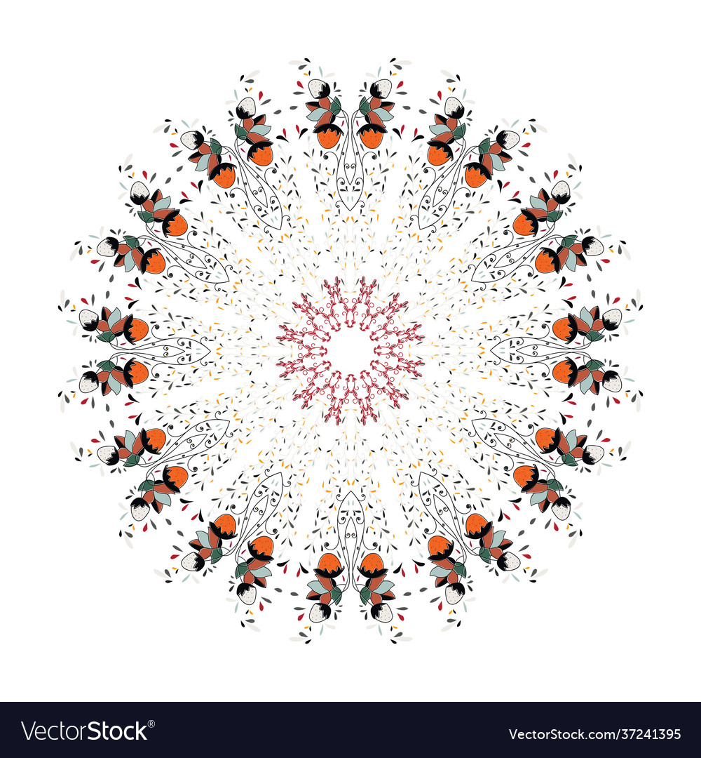 Abstract circular pattern ornament for greeting Vector Image