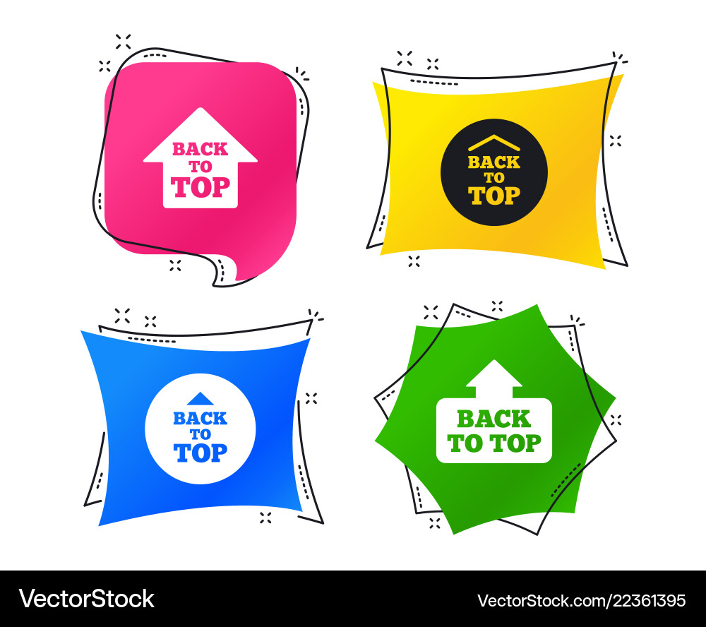 Back to top signs scroll up with arrow Royalty Free Vector
