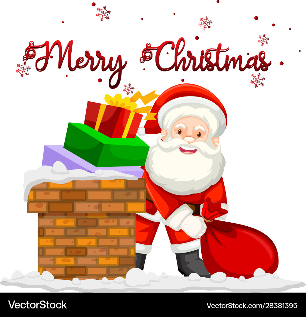 Christmas theme with santa and presents Royalty Free Vector