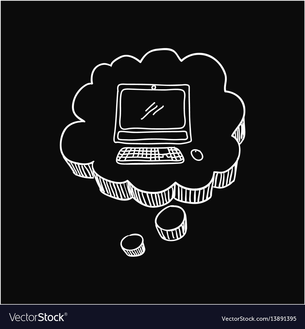 Computer technology scribble Royalty Free Vector Image