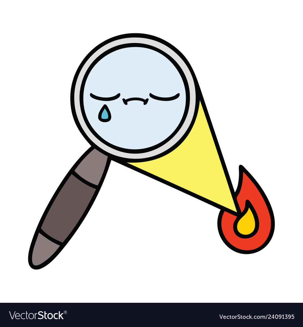 Cute Cartoon Magnifying Glass Royalty Free Vector Image