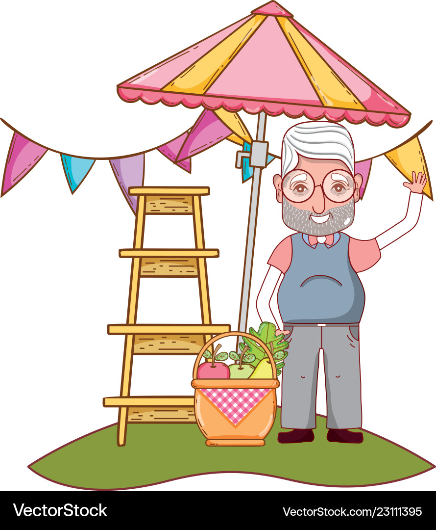 Cute grandfather cartoon Royalty Free Vector Image