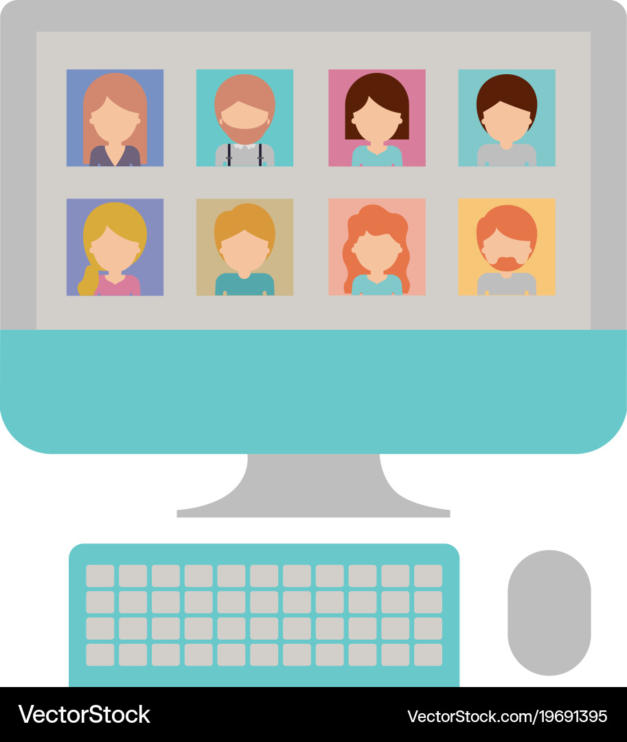 Faceless people picture profiles social network Vector Image
