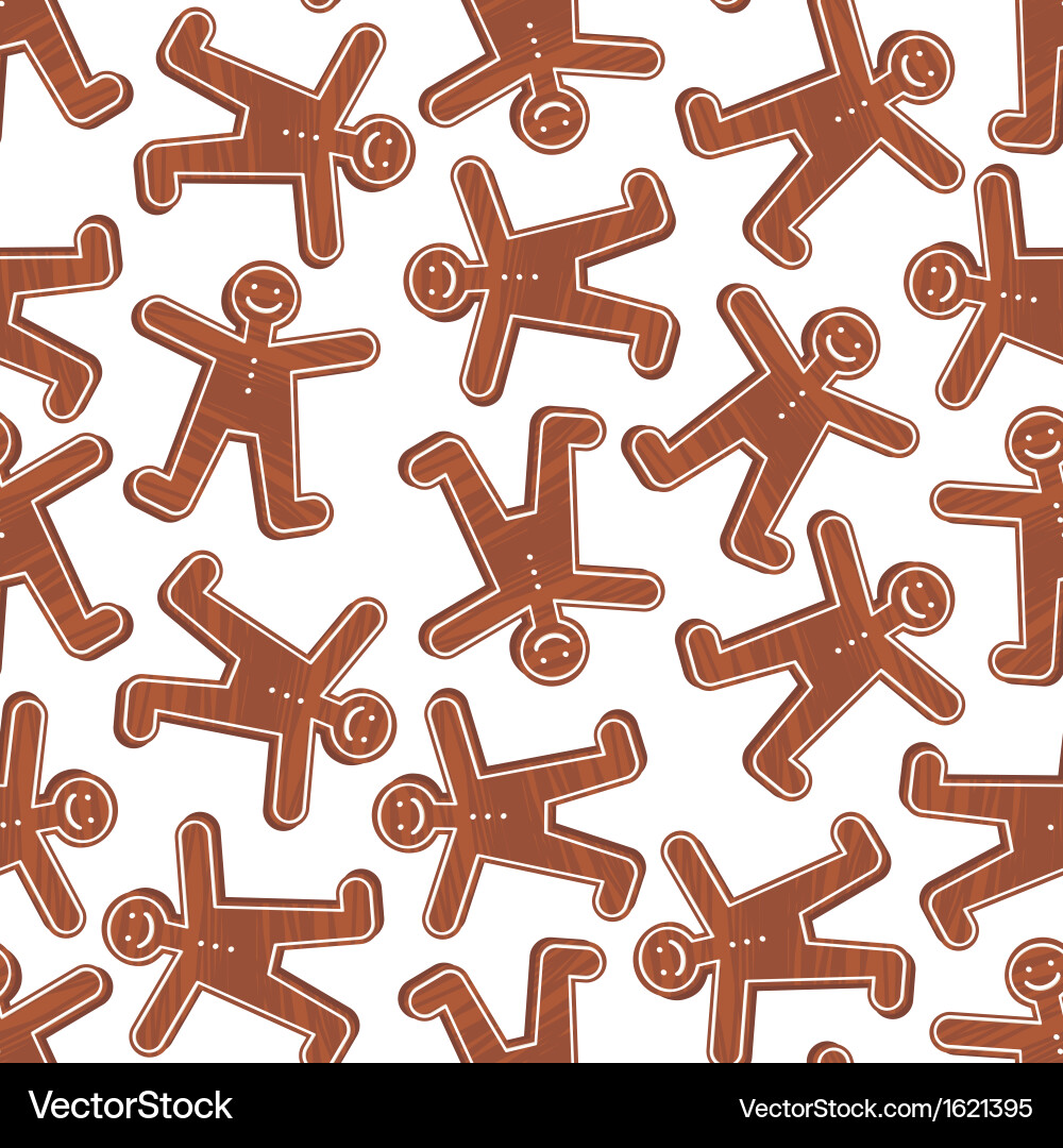 Ginger bread people pattern Royalty Free Vector Image