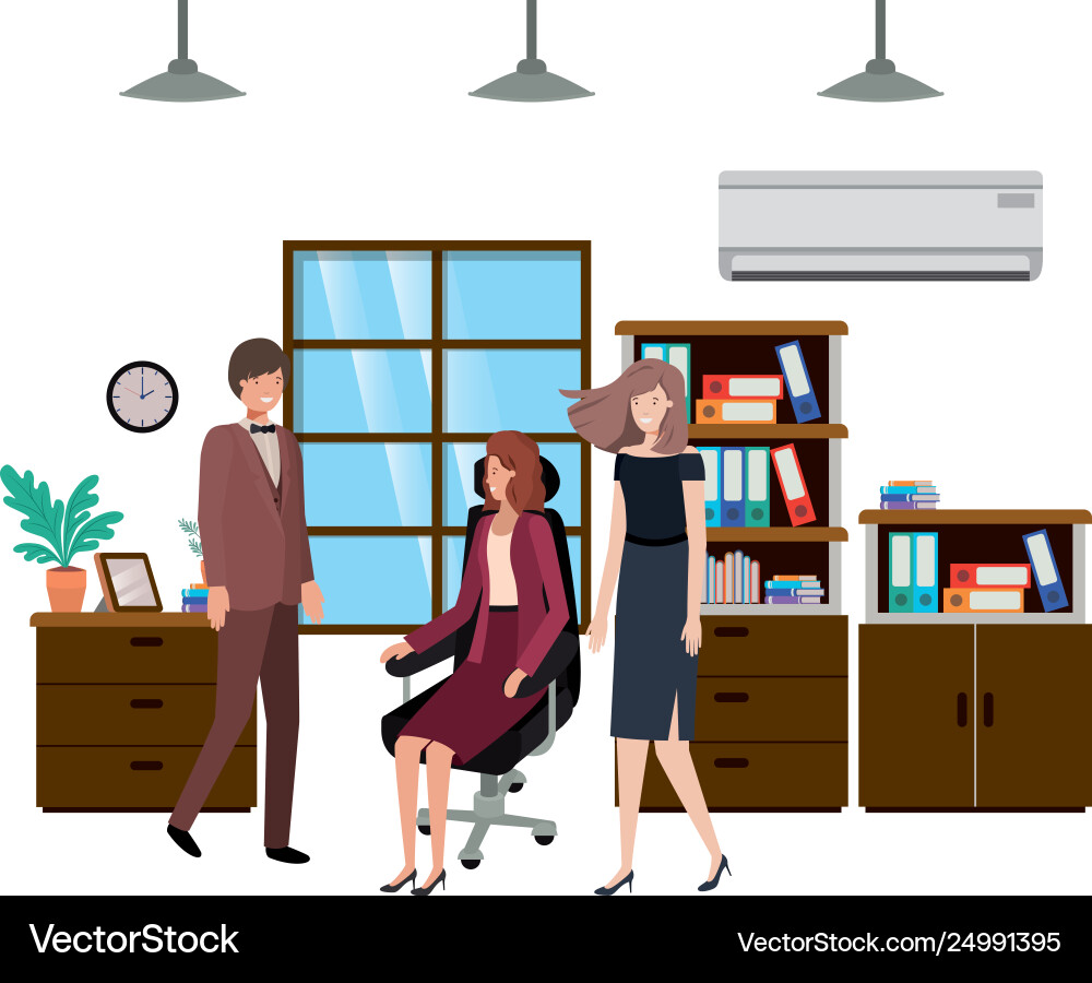 Group people business in work office Royalty Free Vector