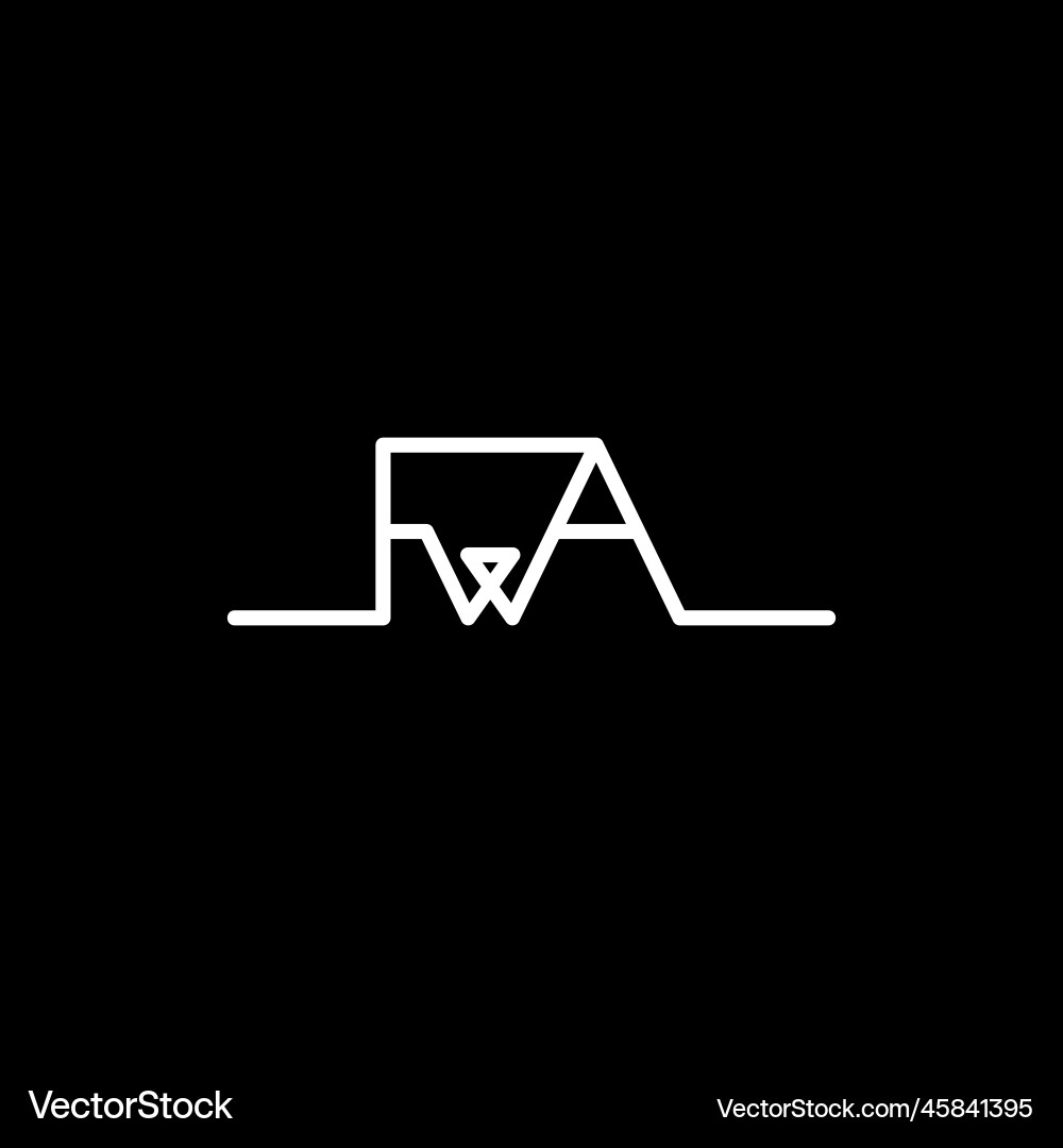 Letter fwa line modern creative logo design Vector Image