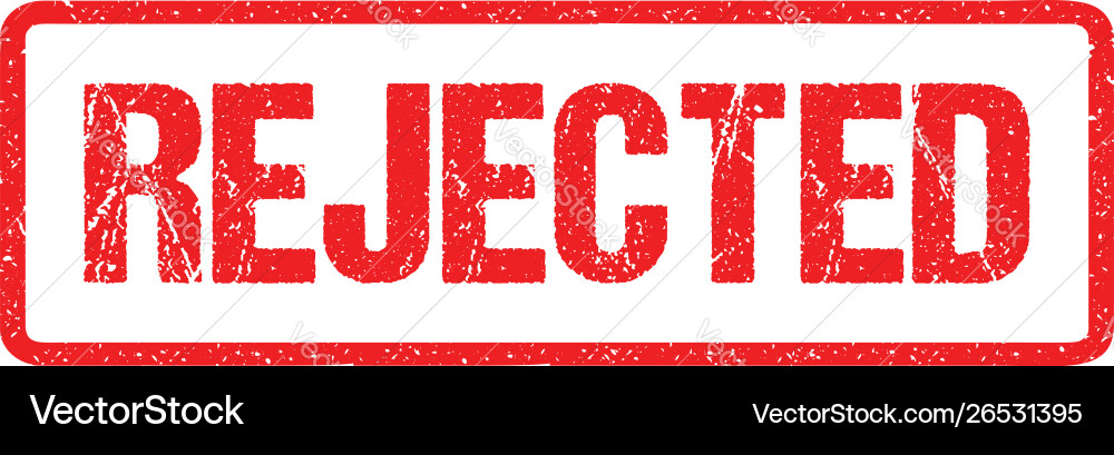 Rejected red seal rough letters isolated Vector Image