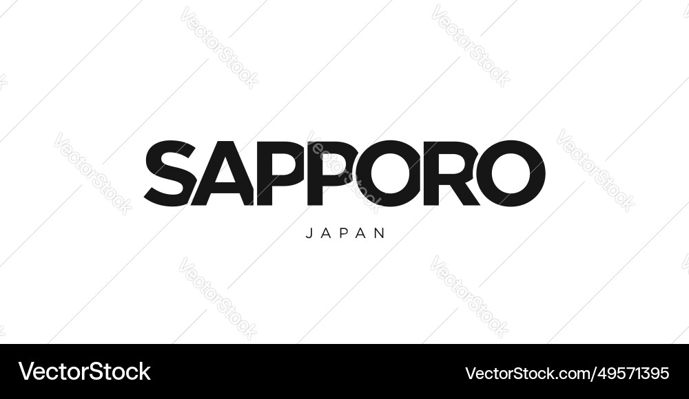 Sapporo in the japan emblem design features Vector Image