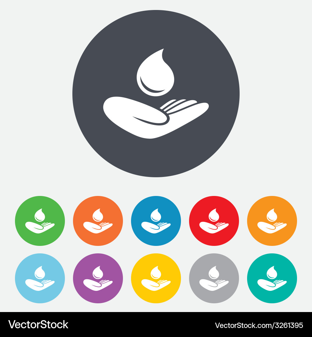 Save water sign hand holds drop symbol Royalty Free Vector