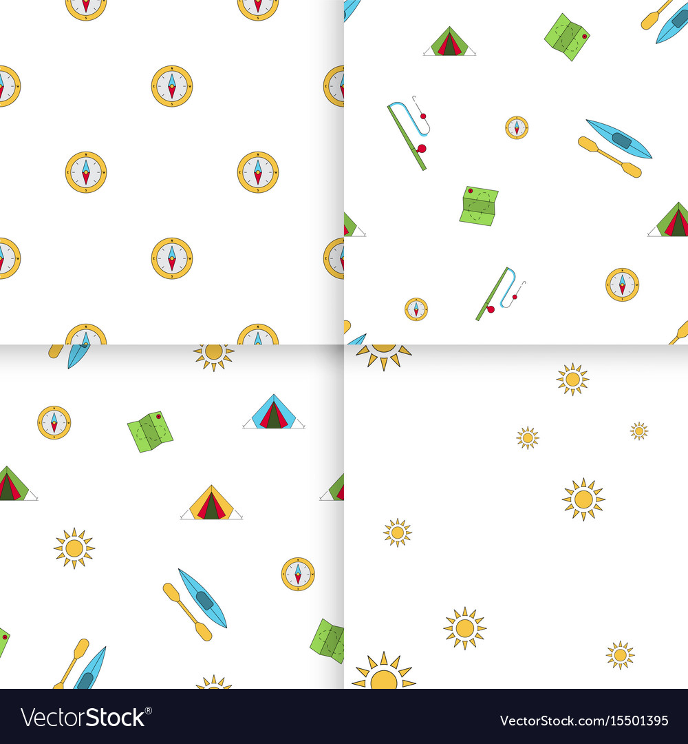 Seamless pattern camping set Royalty Free Vector Image