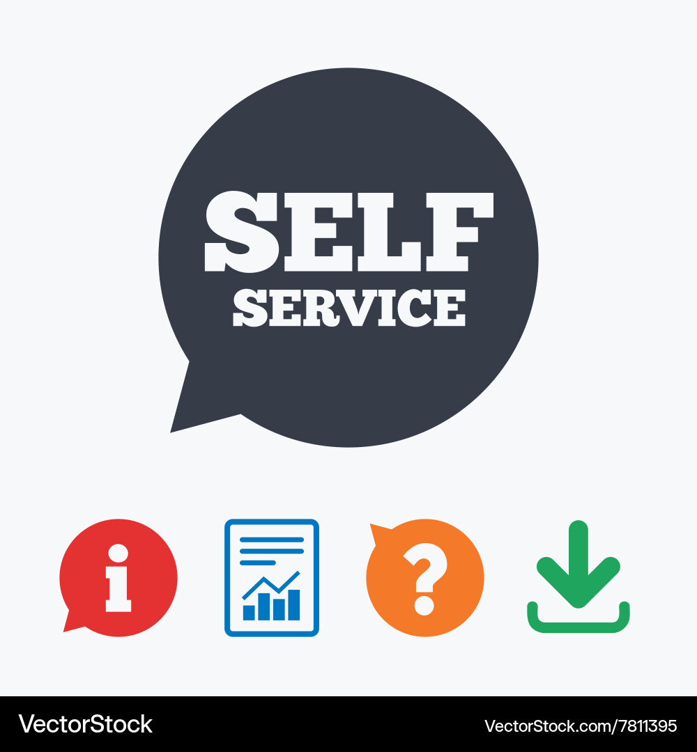 Self service sign icon maintenance symbol Vector Image