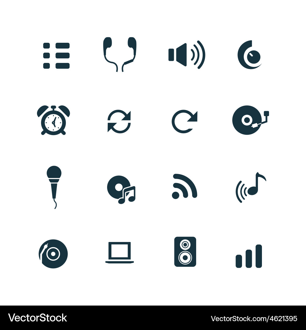 Set of audio icons Royalty Free Vector Image - VectorStock