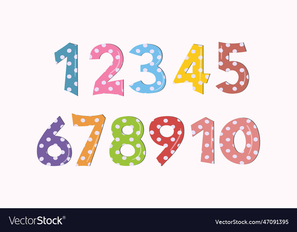 Set of colorful numbers Royalty Free Vector Image