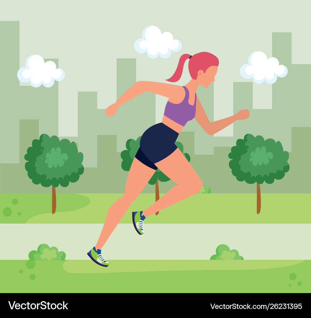 Woman running training sport activity Royalty Free Vector
