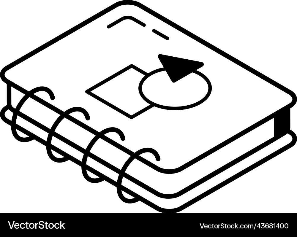 A drawing book isometric icon download Royalty Free Vector