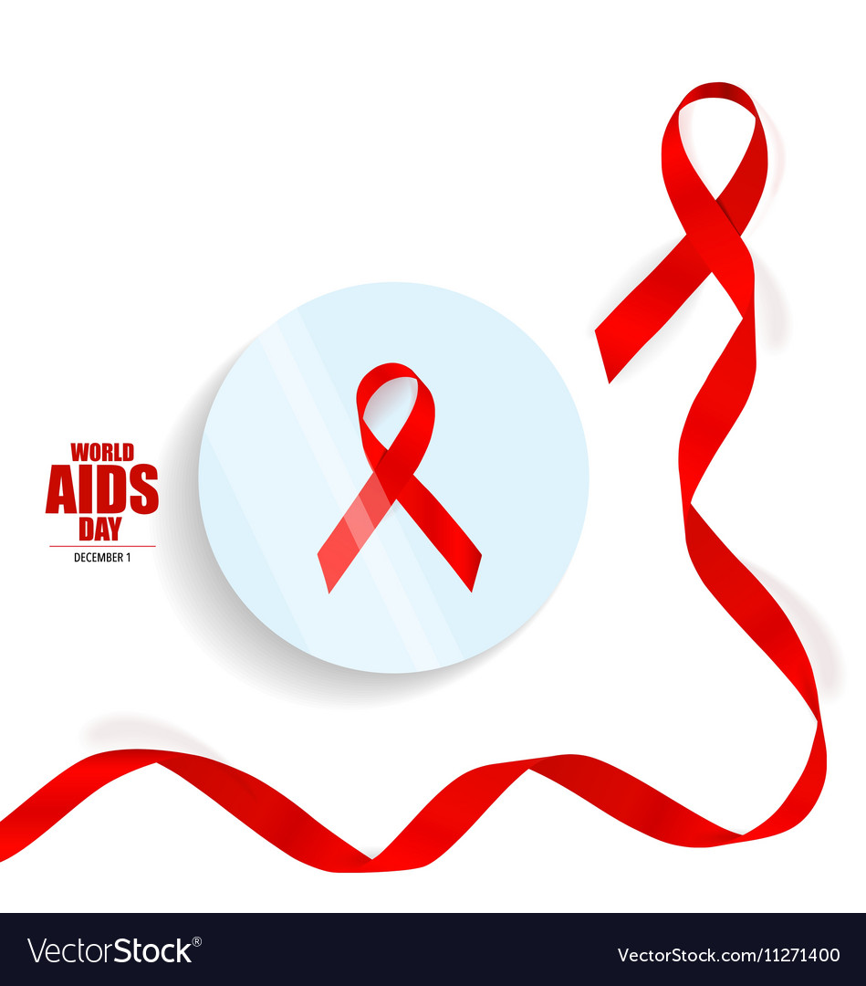 Aids awareness red ribbon world day 1st Royalty Free Vector
