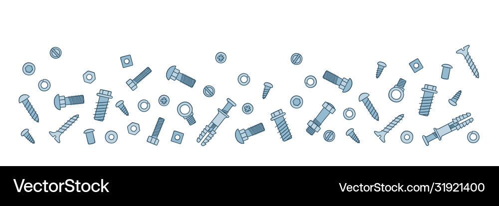 Background with fasteners bolts screws nuts Vector Image