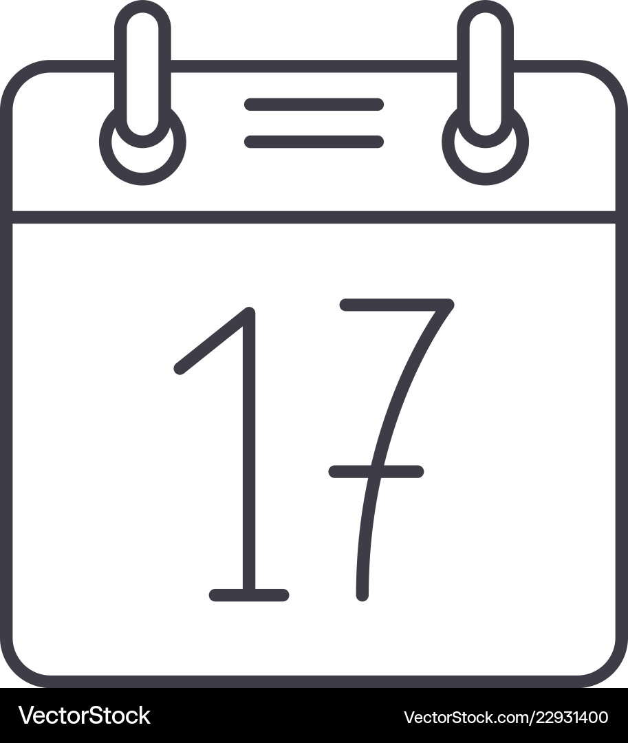 Calendar date line icon concept date Royalty Free Vector