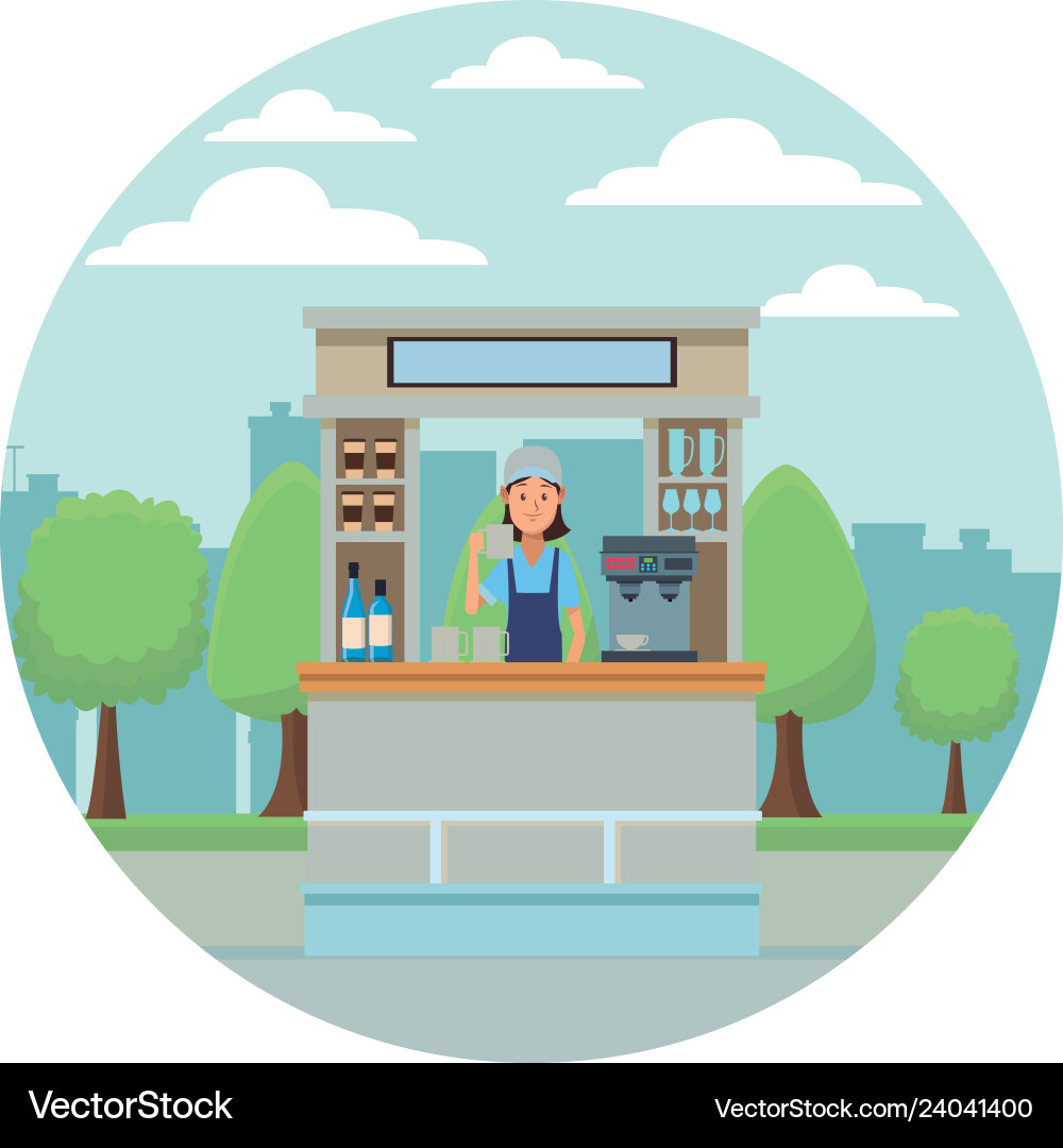 Coffee shop cartoon Royalty Free Vector Image - VectorStock