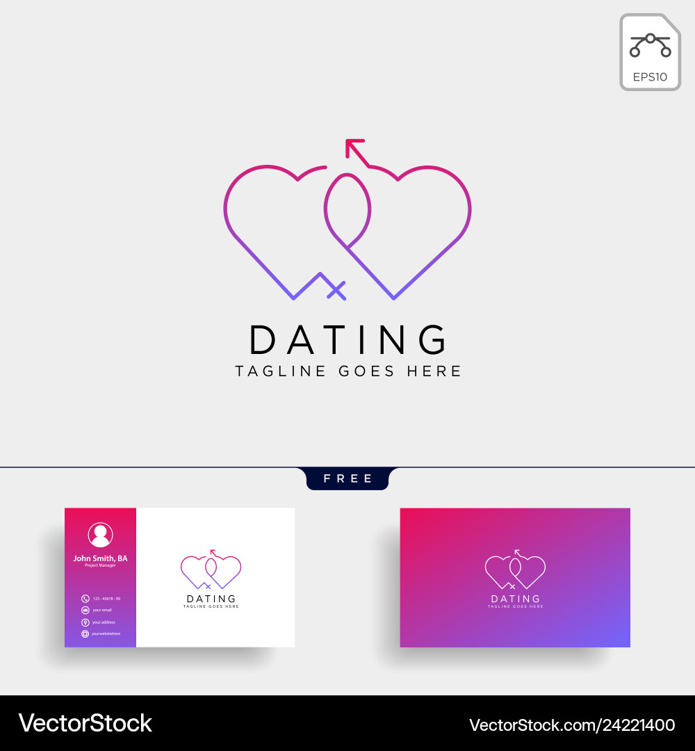 Dating love line logo template icon element Vector Image