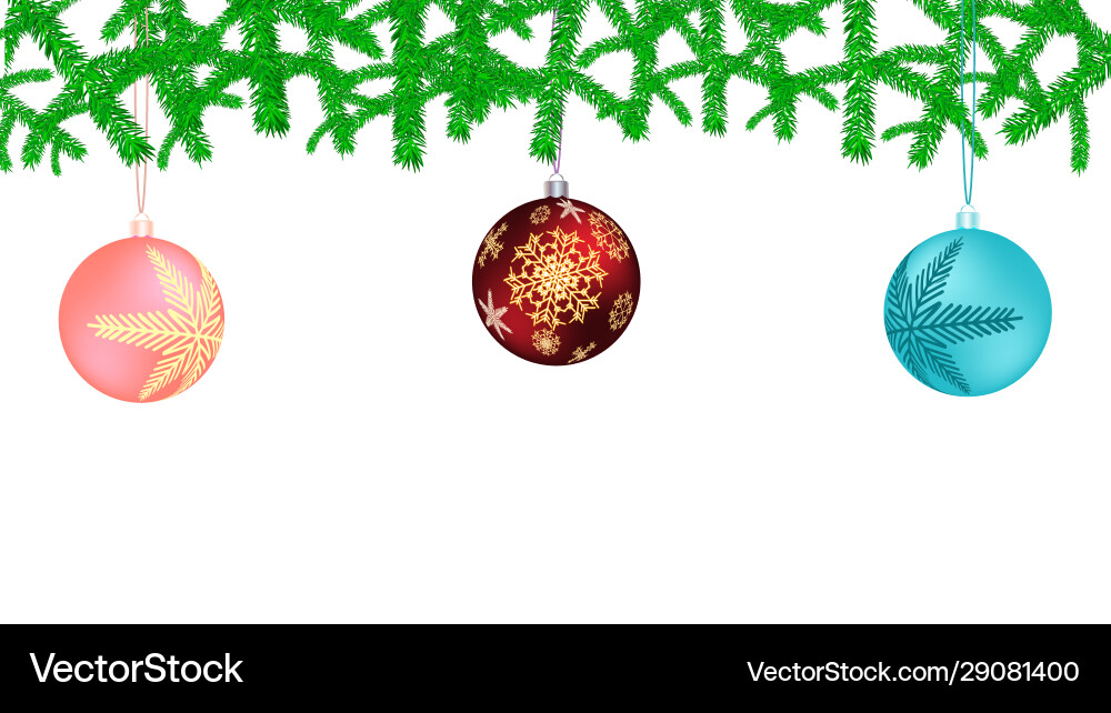 Festive beautiful christmas card with three Vector Image