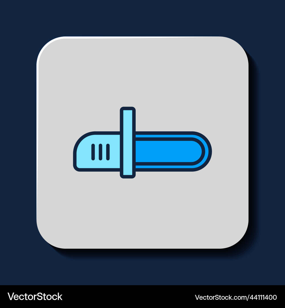 Filled outline chainsaw icon isolated on blue Vector Image