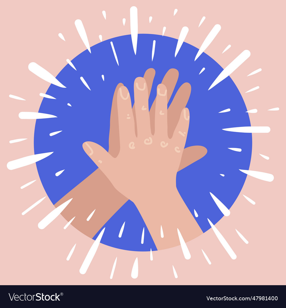 High five hands two hands giving high five Vector Image