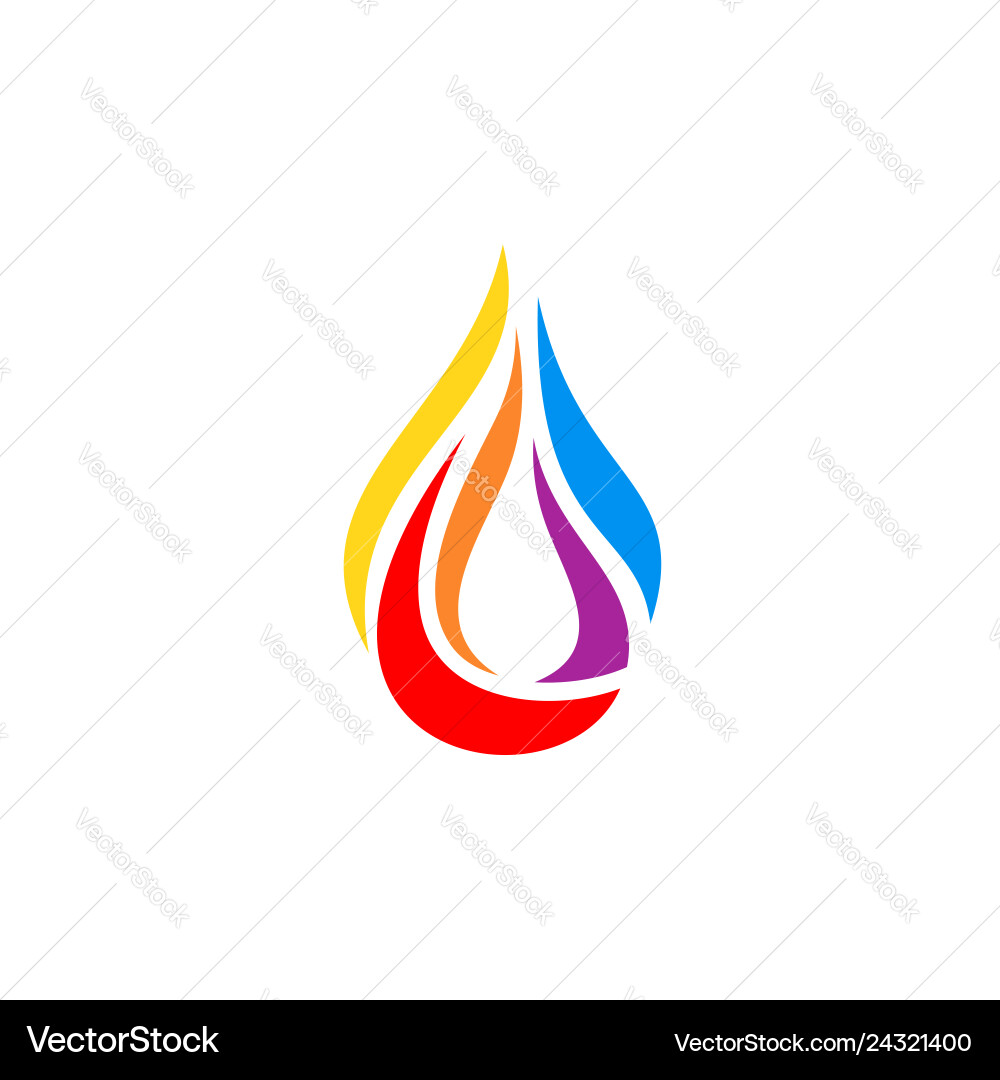 Hot drop fire flame logo symbol icon design Vector Image