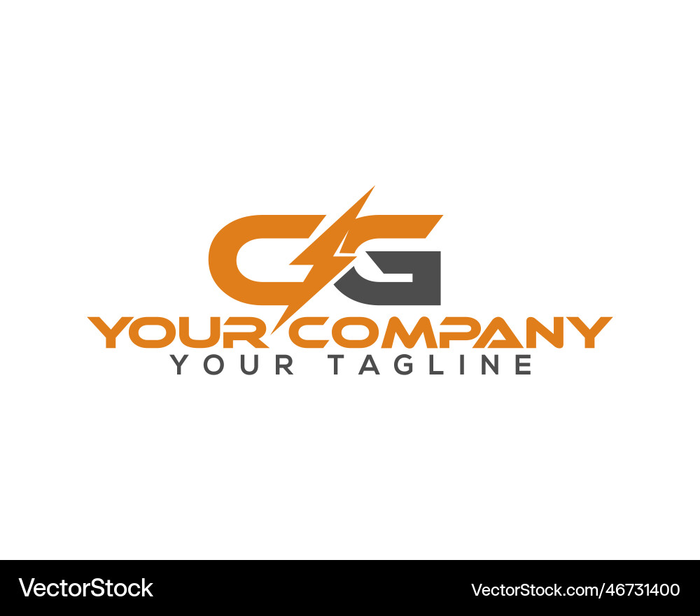 Letter cg electric logo design concept Royalty Free Vector