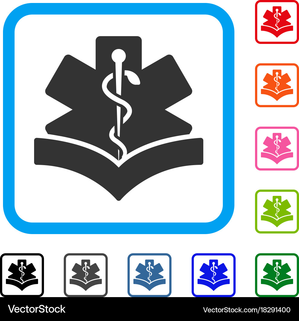 Medical open book framed icon Royalty Free Vector Image