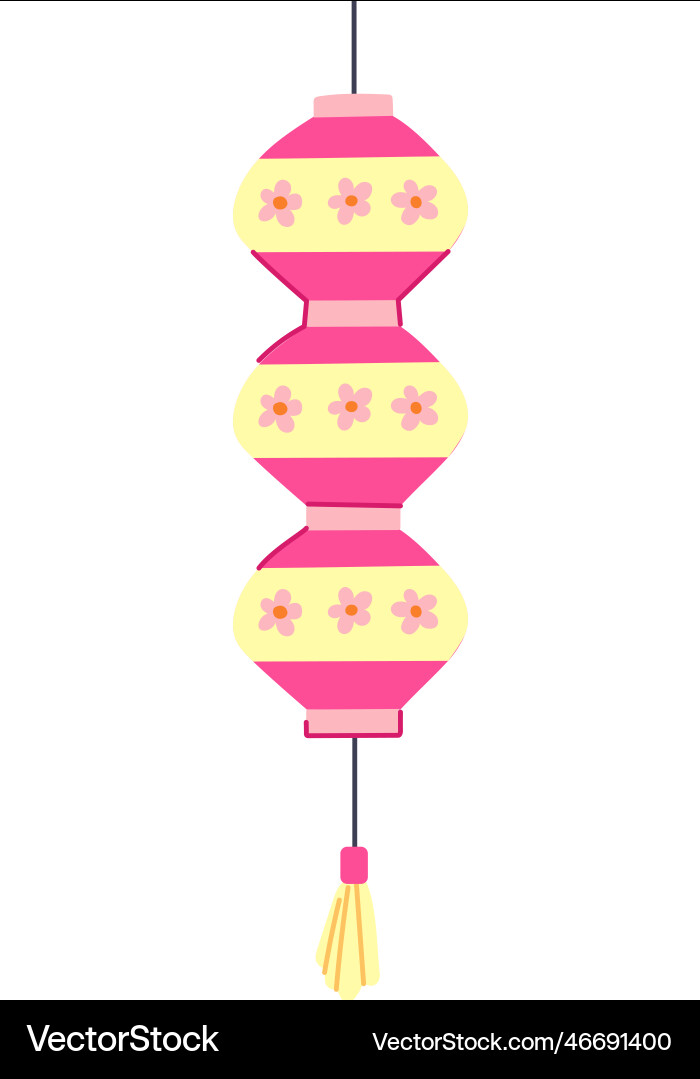 New asian lantern cartoon Royalty Free Vector Image