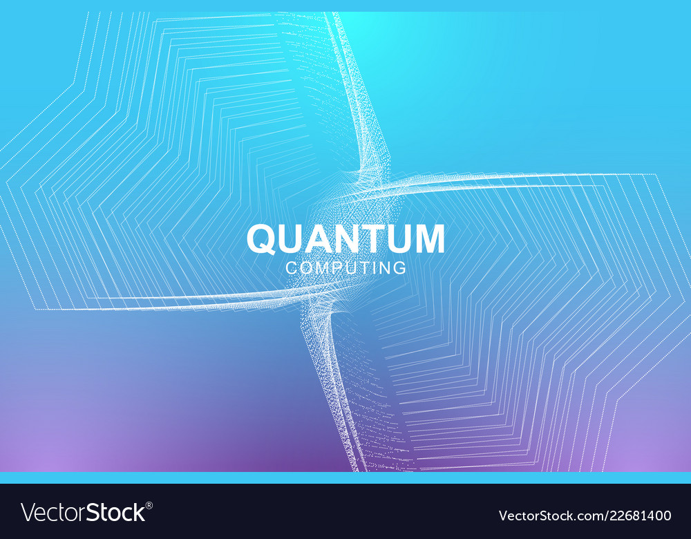 Quantum computer technology concept deep learning Vector Image