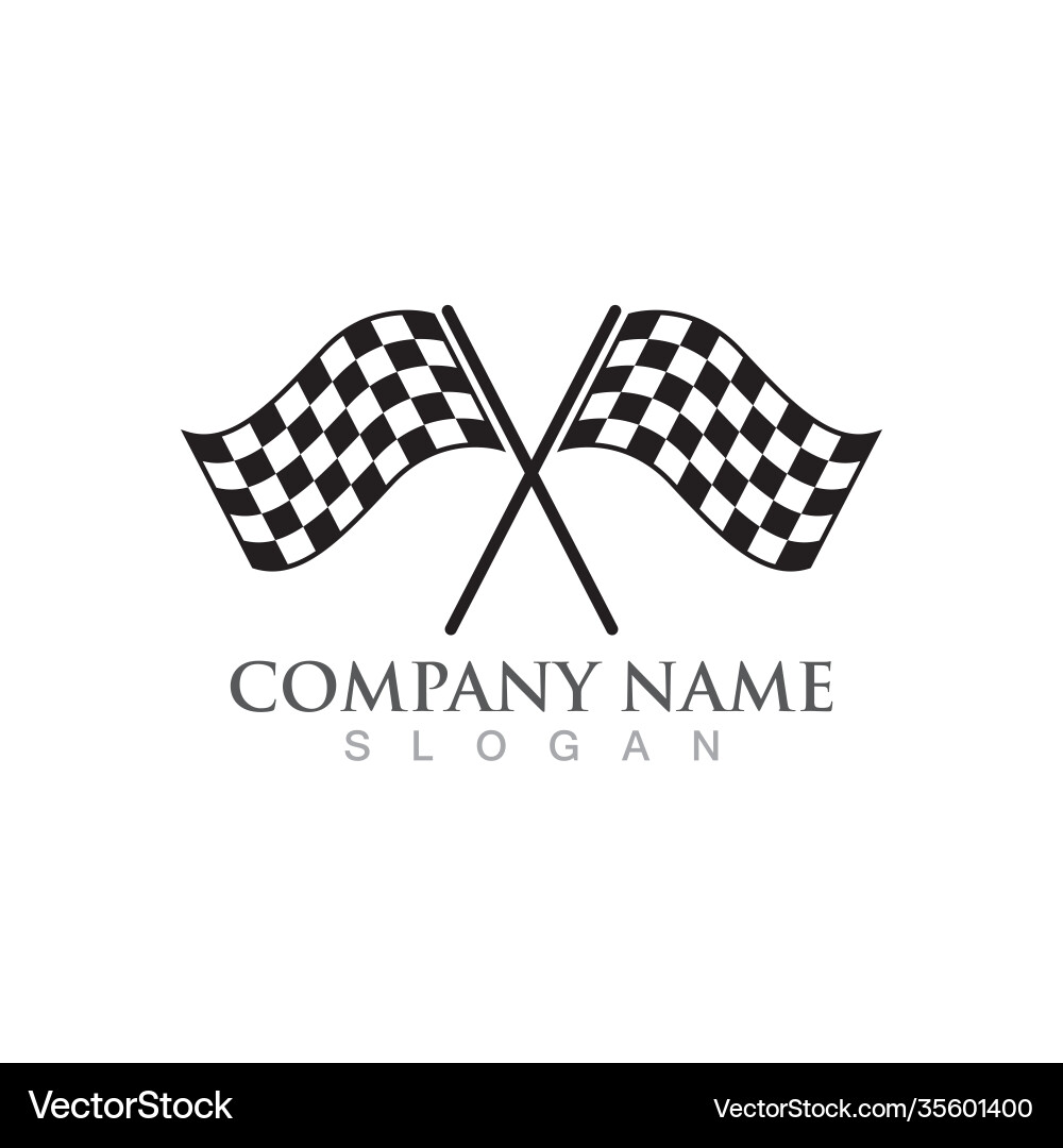 Race flag logo and symbol design Royalty Free Vector Image