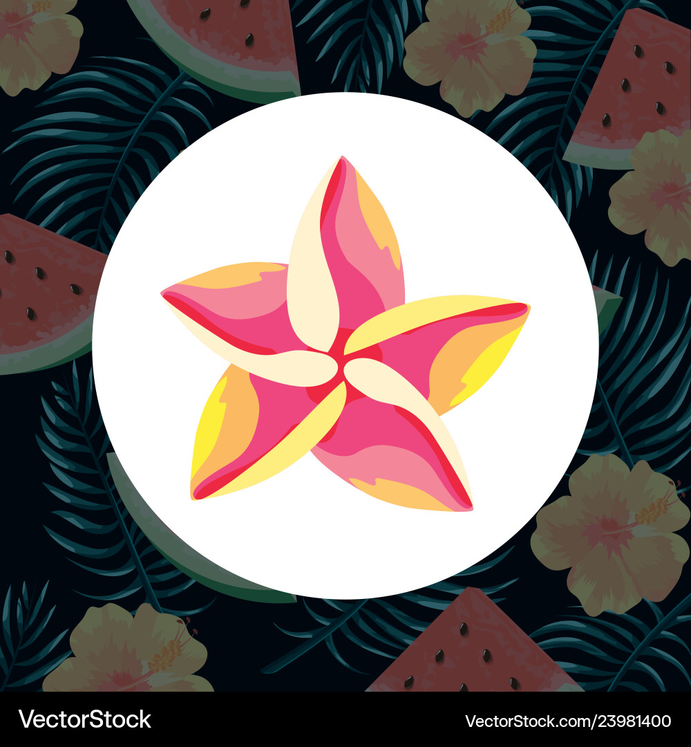 Tropical flowers cartoon Royalty Free Vector Image