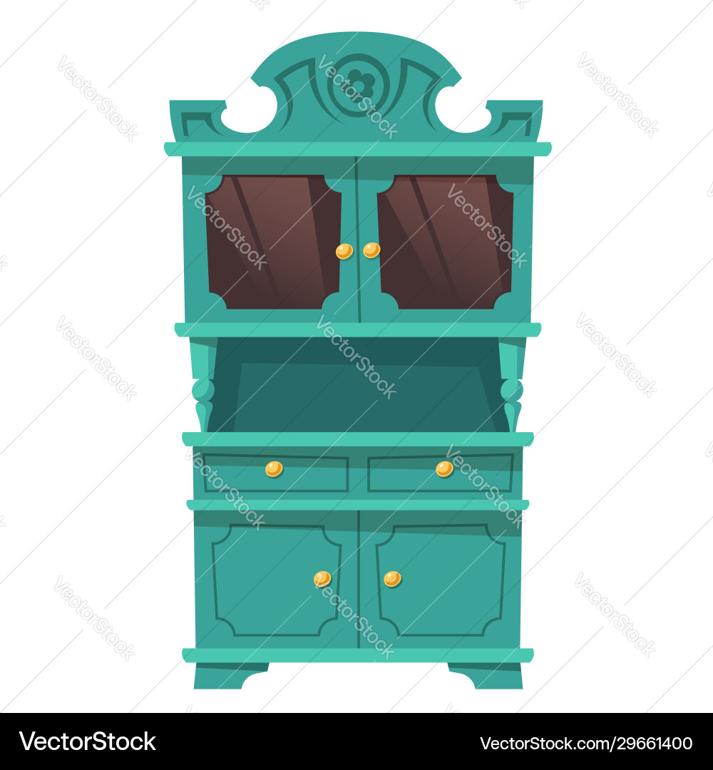 Vintage kitchen cupboard in baroque style Vector Image
