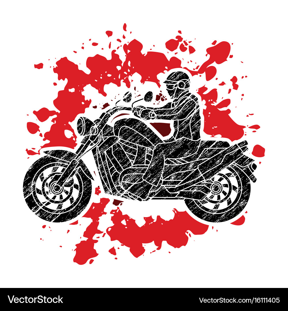 A man riding motorbike Royalty Free Vector Image