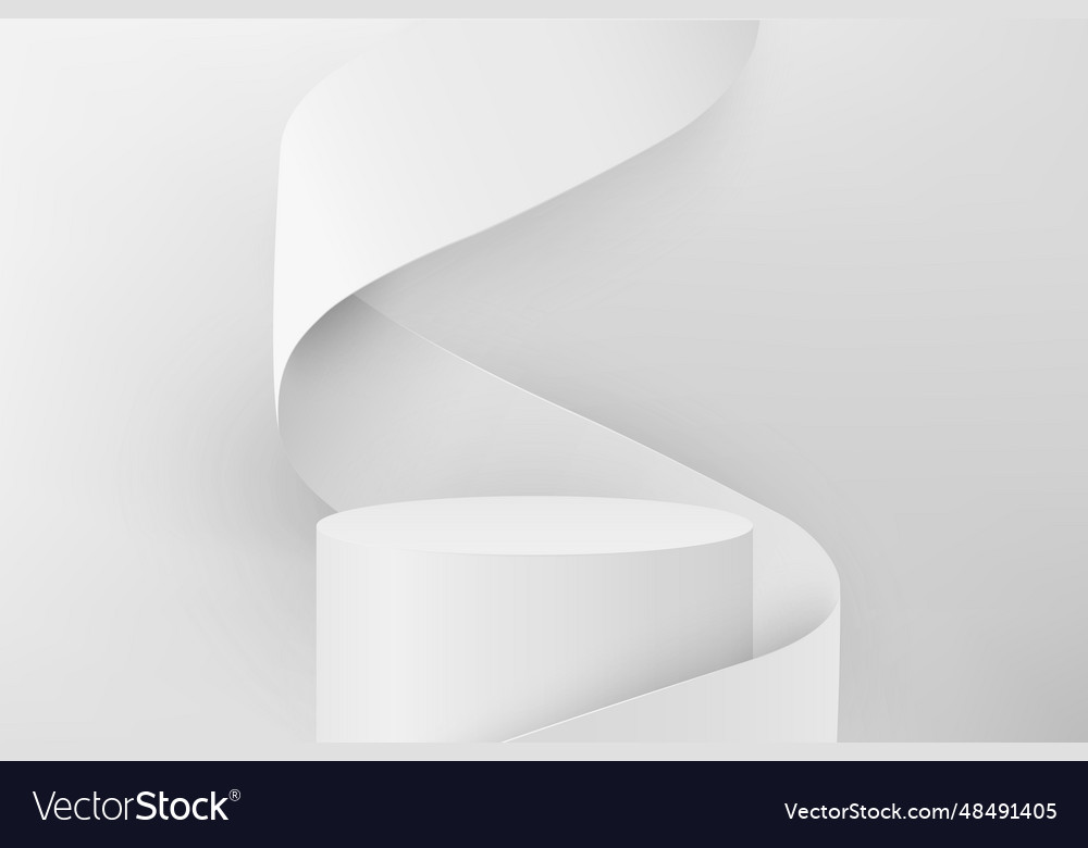 Abstract 3d realistic white empty round podium Vector Image Abstract 3d realistic white empty round podium Vector Image