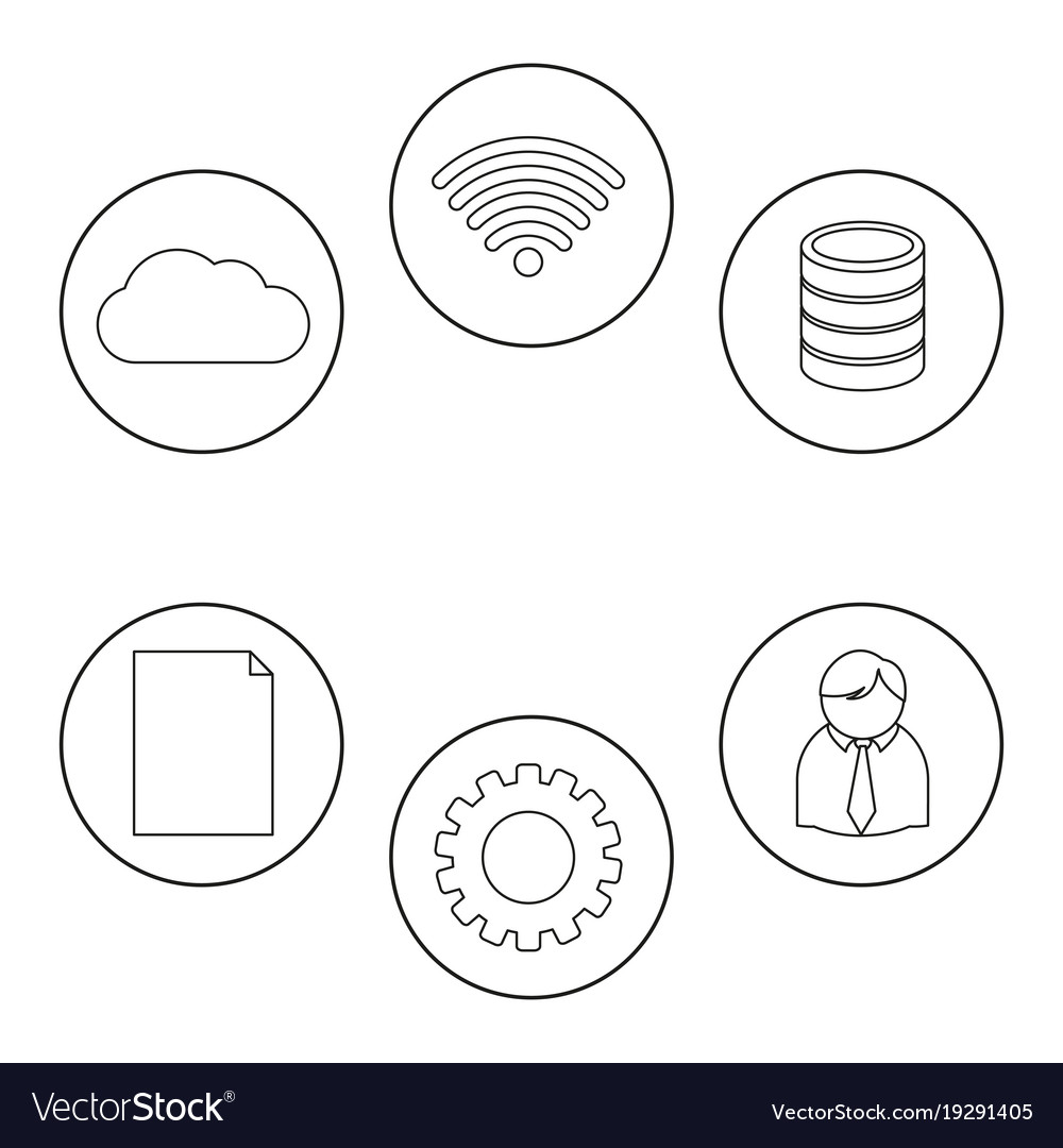 Data center icon set design Royalty Free Vector Image Data center icon set design Royalty Free Vector Image