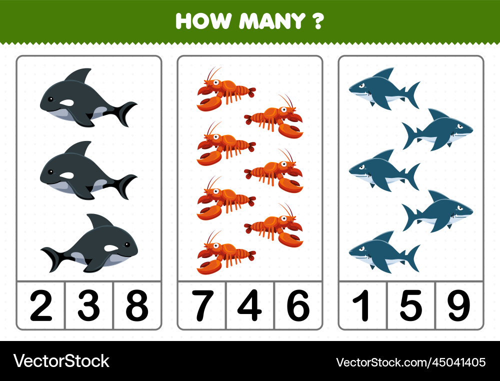 Education game for children counting how many Vector Image