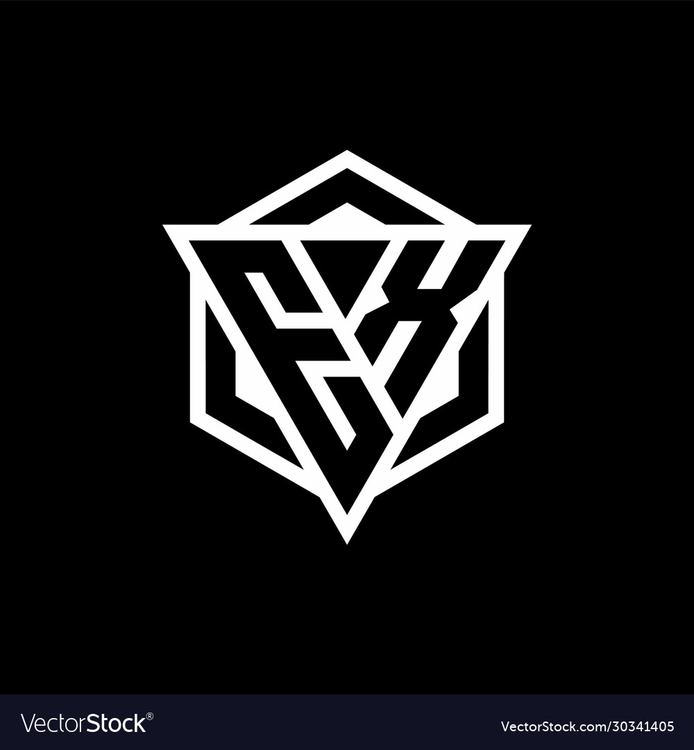 Ex logo monogram with triangle and hexagon shape Vector Image