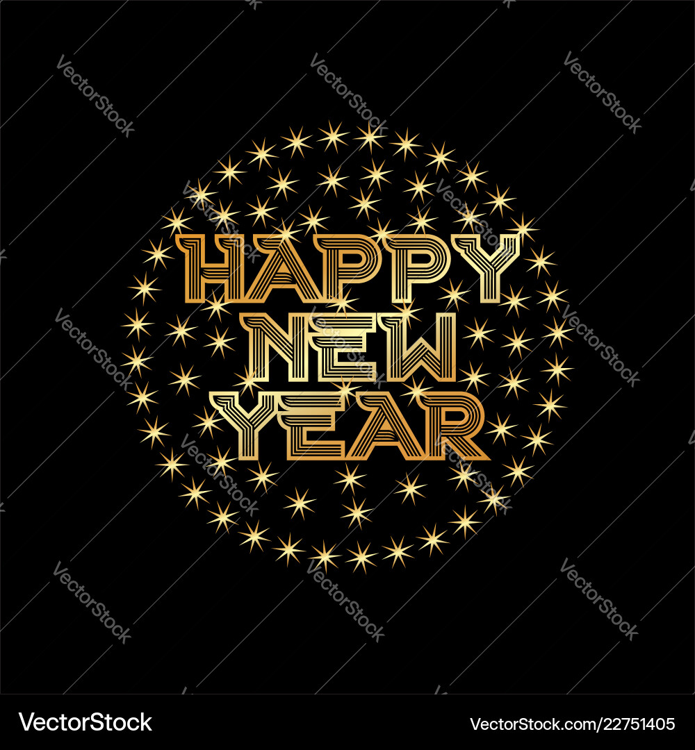 Gold happy new year Royalty Free Vector Image - VectorStock