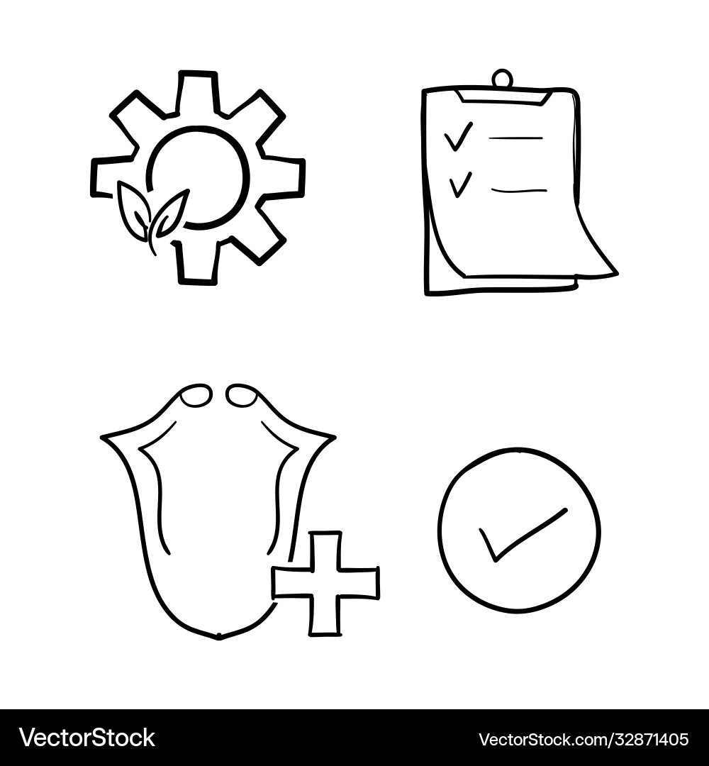 Hand drawn hse concept occupational safety Vector Image