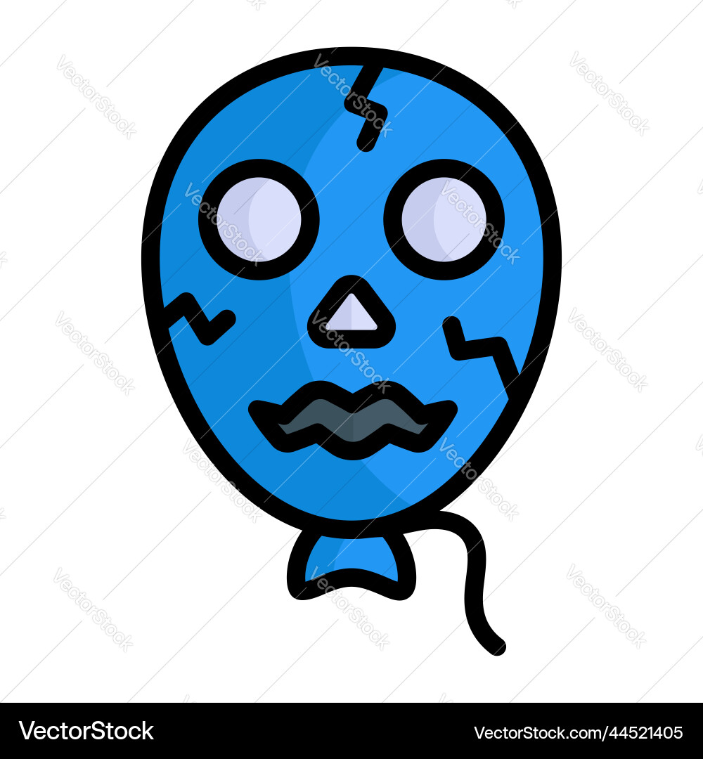 Horror balloon color line icon Royalty Free Vector Image